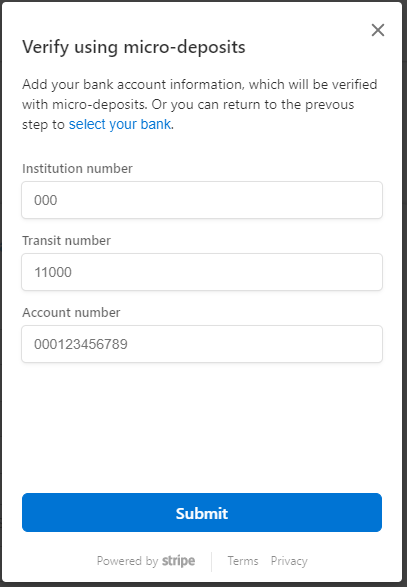 Adding and Verifying Your Bank Account